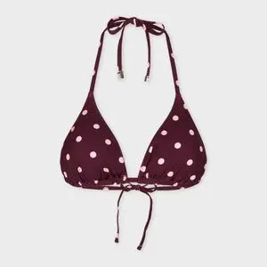 Paul Smith Polka Dot Triangle Bikini Top - Brown