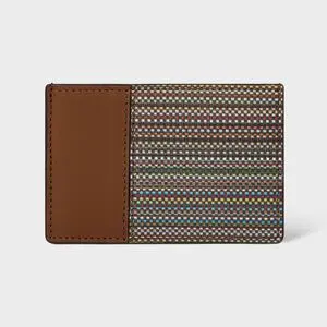 Paul Smith Signature Stripe' Coated Canvas Card Holder - Brown