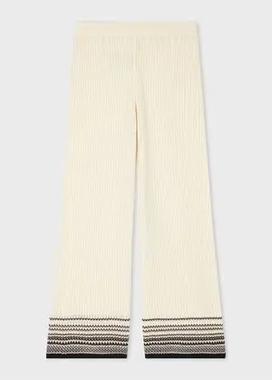 Paul Smith Cotton Knitted Cropped Trousers - White