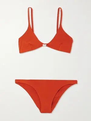 SARA CRISTINA Luna Pearl-embellished Bikini - Orange