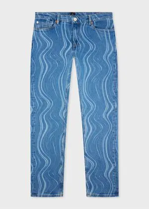 Paul Smith Straight-fit Laser 'swirl' Jeans - Multicolour