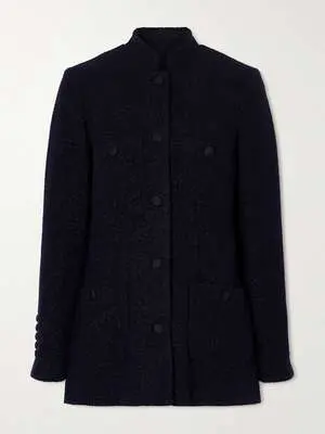 LIBEROWE Raja Metallic Wool-blend Bouclé-tweed Jacket - Navy