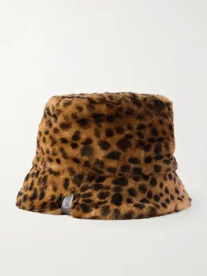 Loewe Leopard-print Shearling Bucket Hat - Animal Print