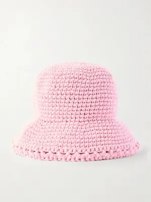 Magda Butrym Crocheted Cotton Bucket Hat - Pink