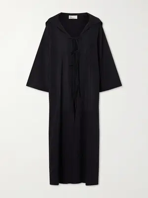 Lisa Marie Fernandez Hooded Cotton-voile Kaftan - Black