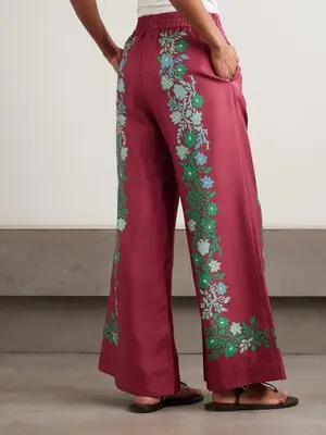 La DoubleJ Palazzo Printed Silk Wide-leg Pants