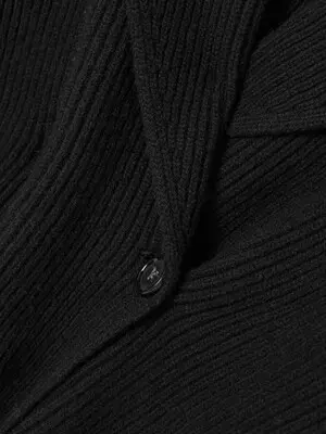 TOTEME Oversized Ribbed Wool Cardigan - Black