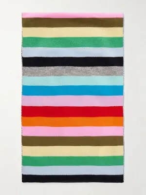 ALLUDE Striped Cashmere Scarf - Multi