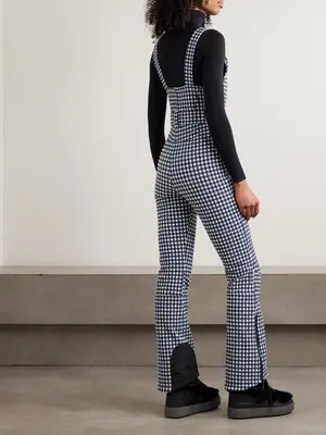 Cordova Fernie Gingham Seersucker Ski Salopettes - Navy