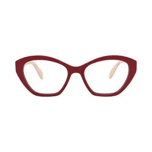 Alexander McQueen Acetate Cat Eye Optical Frames - Red