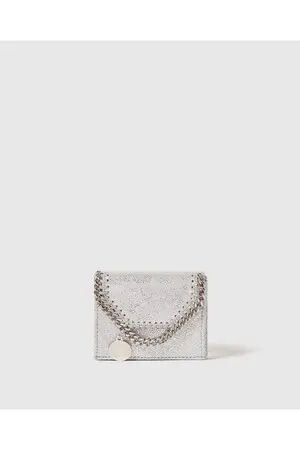 Stella McCartney Falabella Metallic Tri-Fold Wallet Silver
