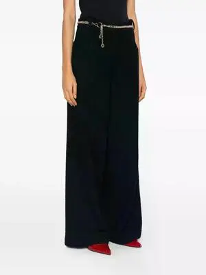 Maje Chain-detail Bouclé Tweed Wide-leg Trousers