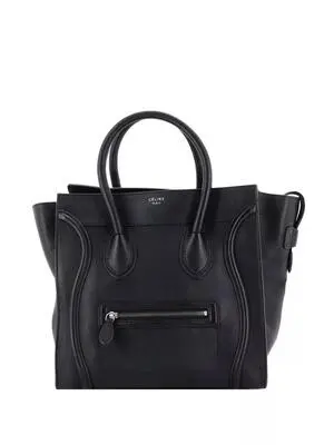Celine Luggage Bag Grainy Leather Mini Tote - Black