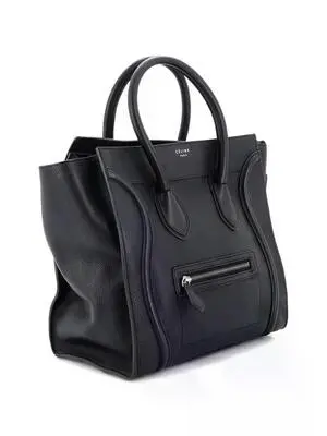 Celine Luggage Bag Grainy Leather Mini Tote - Black
