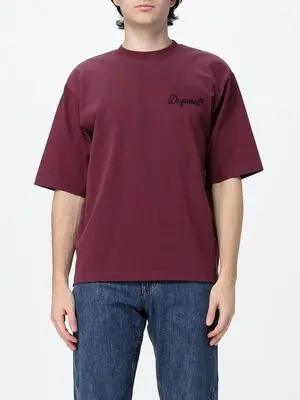 Dsquared2 Crewneck Cotton T-shirt With Contrasting Front Logo Print - Violet