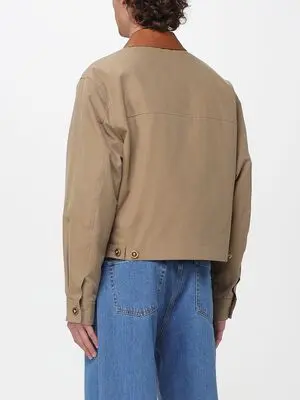 Versace Zip-up Jacket With Leather Collar