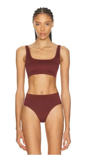 LDMA High Sculpt Ribbed Bra - Crimson