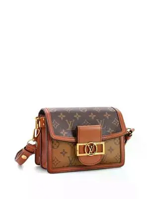 LOUIS VUITTON Dauphine Reverse Monogram Canvas Mini Crossbody Bag - Brown