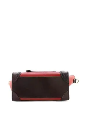 Celine Tricolor Leather Nano Luggage Bag - Red