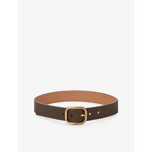 Loewe Rounded Leather Belt - Tundra/vintage Gold