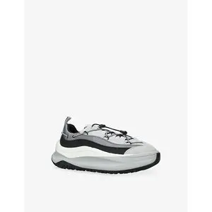 Moon Boot Lace Up Suede And Woven Trainers - Grey/m.cmb