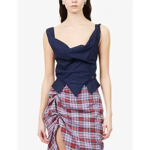 VIVIENNE WESTWOOD Sunday Corset Cotton Top - Navy