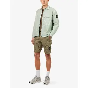 Stone Island Panama Brand-patch Woven Overshirt
