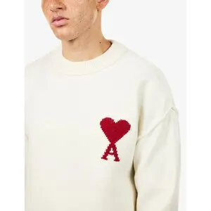 Ami Logo-knit Wool Jumper
