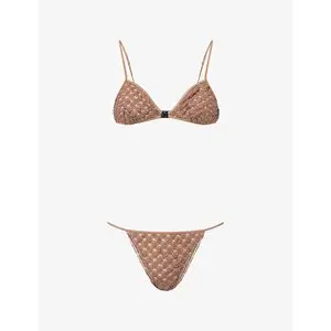 Missoni Metallic-knit Bikini Set - Brown