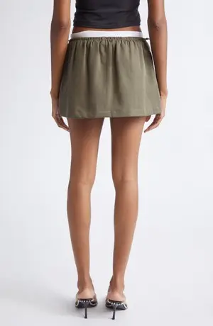 Alexander Wang Logo Elastic Cotton Twill Miniskirt