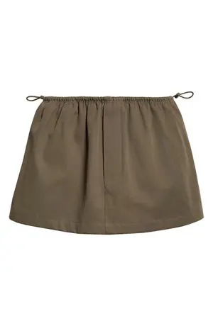 Alexander Wang Logo Elastic Cotton Twill Miniskirt