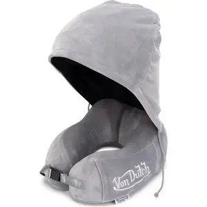 VON DUTCH Eyeconic Hooded Travel Neck Pillow - Grey