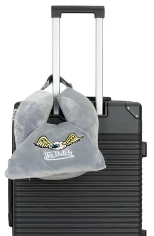 VON DUTCH Eyeconic Hooded Travel Neck Pillow - Grey
