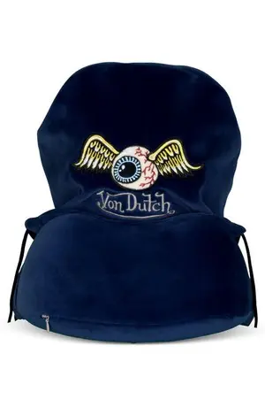 VON DUTCH Eyeconic Hooded Travel Neck Pillow - Navy