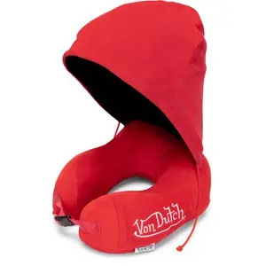 VON DUTCH Eyeconic Hooded Travel Neck Pillow - Red