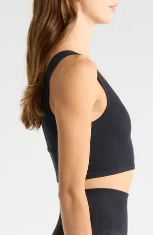 Lunya Seamless Flow Square Neck Bralette - Immersed Black