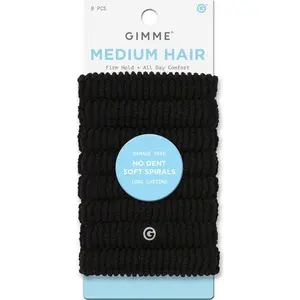 GIMME BEAUTY Soft Spiral Hair Ties - Black