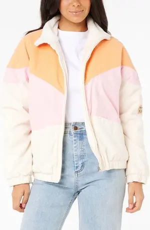 Rip Curl Striped Corduroy Jacket - Off White