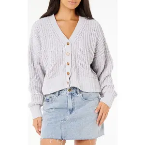 Rip Curl Relaxed Fit Knit Cardigan - Grey