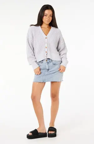 Rip Curl Relaxed Fit Knit Cardigan - Grey