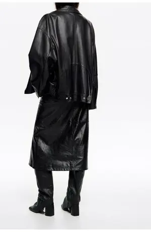 Bimba Y Lola Oversized Leather Jacket