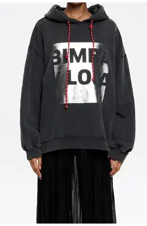 Bimba Y Lola Washed Oversized Logo Sweatshirt