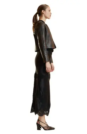 Cynthia Rowley Leather Moto Jacket