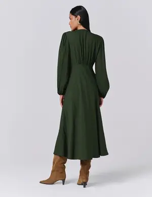 GHOST LONDON Francesca Crepe Midi Dress