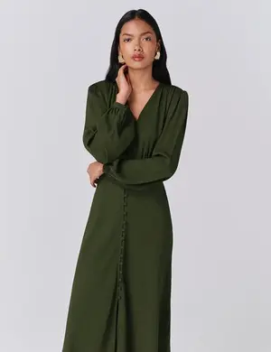 GHOST LONDON Francesca Crepe Midi Dress