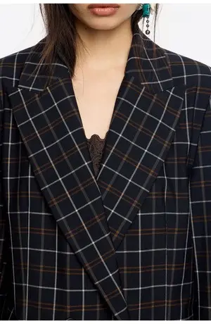 Bimba Y Lola Checked Tailored Double-breasted Jacket