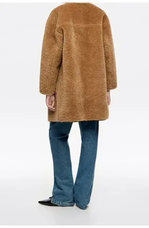 Bimba Y Lola Reversible Faux Fur Midi Coat