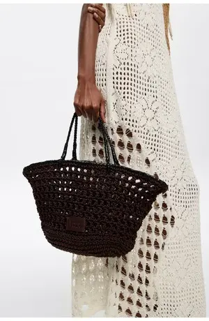 Bimba Y Lola Plaited Handbag With Leather Details