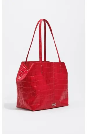 Bimba Y Lola Medium Croc Effect Leather Shopper Bag