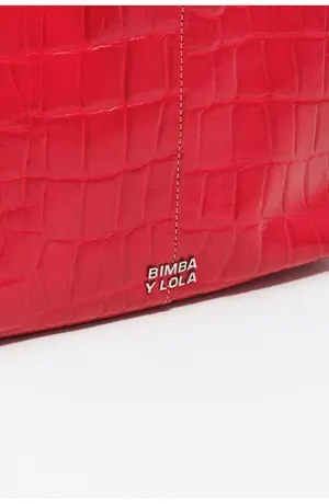 Bimba Y Lola Medium Croc Effect Leather Shopper Bag